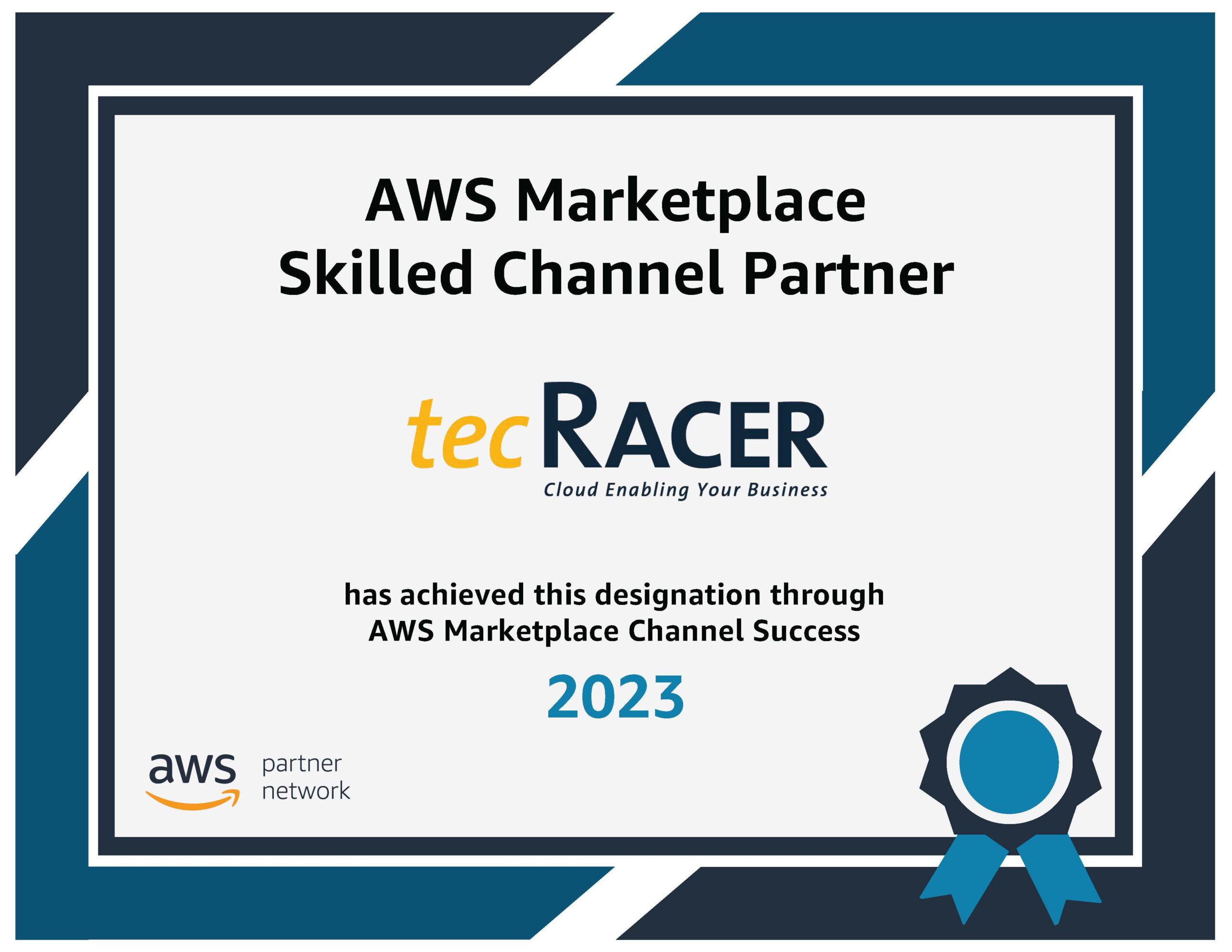 tecRacer Achieves AWS Marketplace Skilled Channel Partner (MSCP) Status - tecRacer